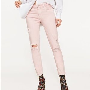 Zara | Jeans | Zara Denim Jeans In Light Pink | Poshmark